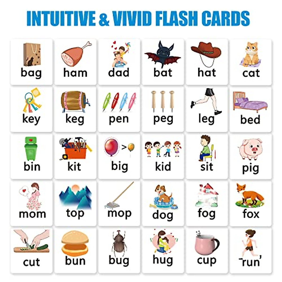 Montessori Toys for Toddlers 3 4 5 Years Old Wooden Reading Writing Blocks Flash Cards Rotating Matching Letters Toy Short Vowel Rods Spelling Games for Kids Alphabet Learning for Preschool Boys Girls