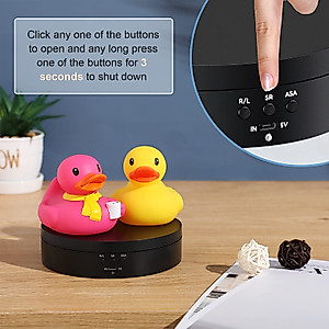 Hicarer Rotating Display Stand 360 Degree Motorized Rotating Turntable Display Stand with USB Power Cable for Photography Products and Shows, Black (PVC)