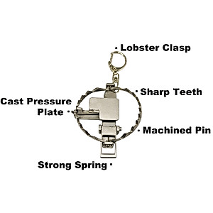 Trappy - The Original MINI Bear Trap Keychain That Works - Silver,1 Pack