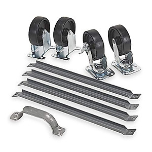 Akro-Mils 30424 Mobile Kit Caster Wheels for 30016 Two Sided Steel Rail Hanging System Garage Organizer, Gray