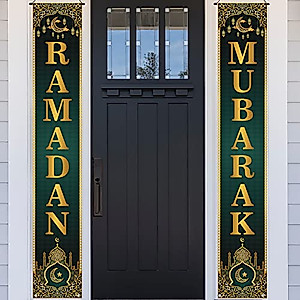 Ramadan Mubarak Decorations Ramadan Front Porch Welcome Sign Eid Mubarak Banner Ramadan Decorations and Supplies for Home Party