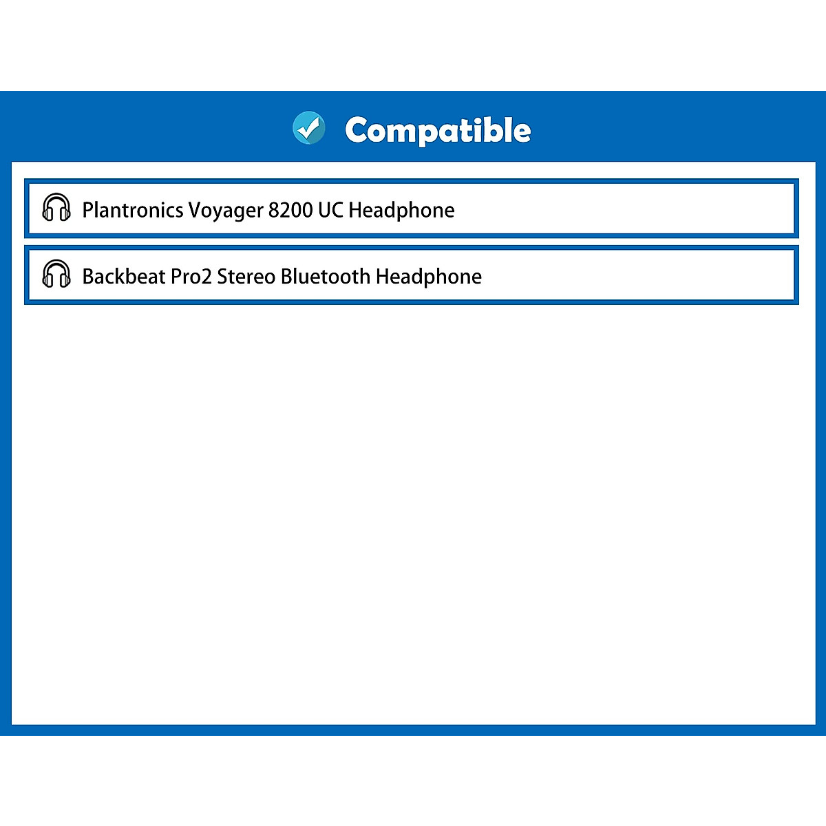 DowiTech Thickened Headphone Earpads Replacement Headset Ear Pads Compatible with Plantronics Voyager 8200 UC/Backbeat Pro2 Stereo Bluetooth Headphones