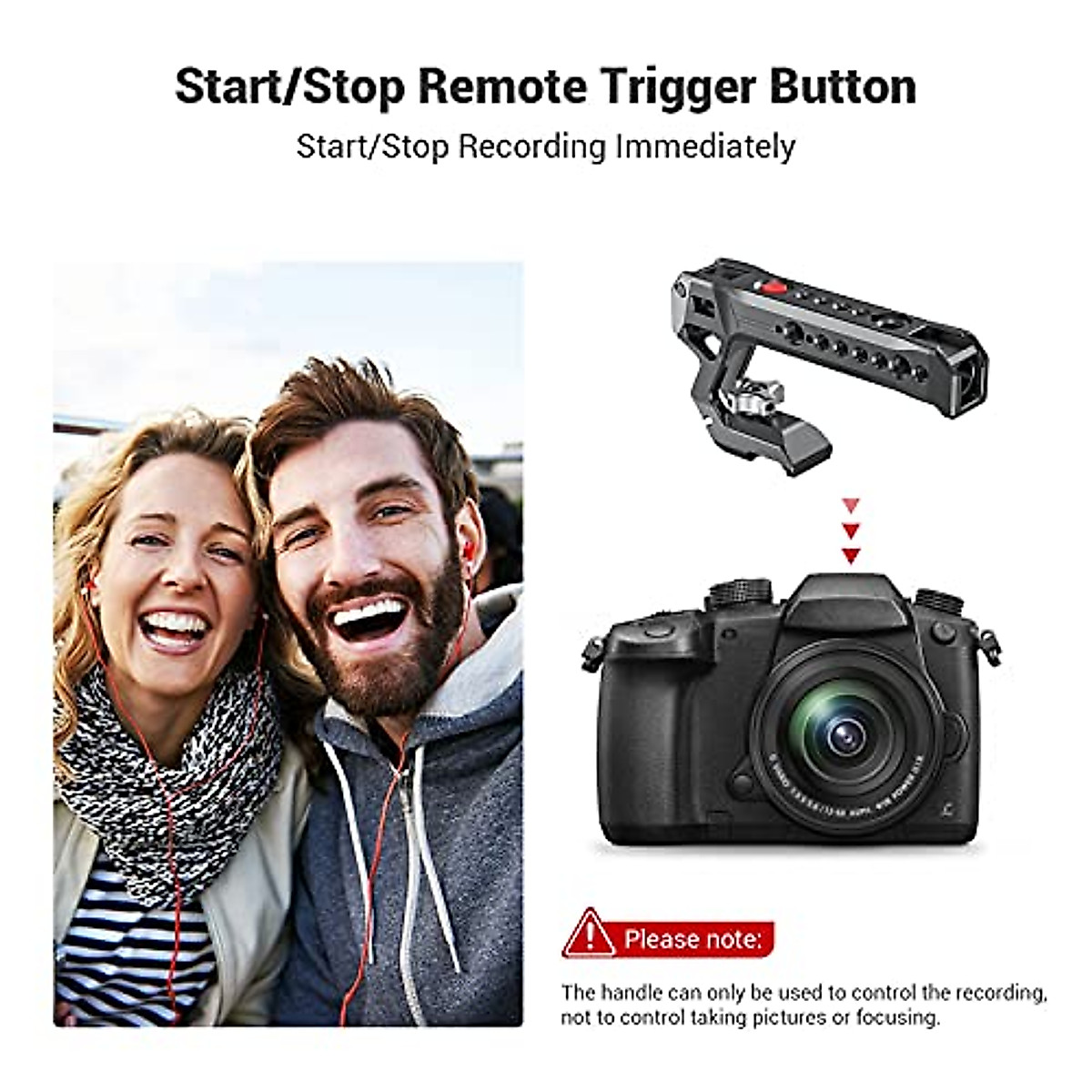 SmallRig NATO Top Handle with Record Start/Stop Remote Trigger for Sony/for Panasonic/for FUJIFILM/for Z CAM Cameras - 3322