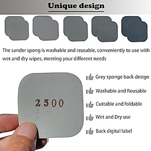 M-jump 2 x 2" Soft Touch Sanding Pads, Mesh Sanding Polishing Pads From 320 to 3500 Grits (27 pack)