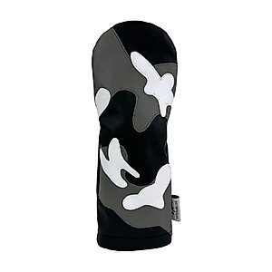 Black Gray and White Camo Sunfish Leather Fairway Wood (no Indicator) Golf Club Headcover