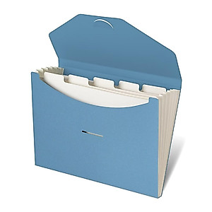 Blue Lake ECOLIFE 6-Pockets Recyclable Paper Expanding File Document Folder Plastic Free, Accordian File Organizer - A4 Letter Size, 200 Sheet for School, Office, Home Carolina