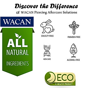 WACAN Fast-Healing Tea Tree Piercing Spray Solution Organic Essential Oil with Natural Sea Salts and Vitamins Solution Aftercare (4 OZ, Personal Size)