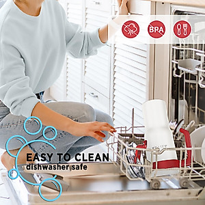 KETIEE 40 oz Tumbler with Handle and Straw, Leakproof Stainless Steel Travel Mug with Screwed Lid & Straw Vacuum Insulated Water Bottle Reusable Coffee Cups, Sweat Proof, Dishwasher Safe (White)