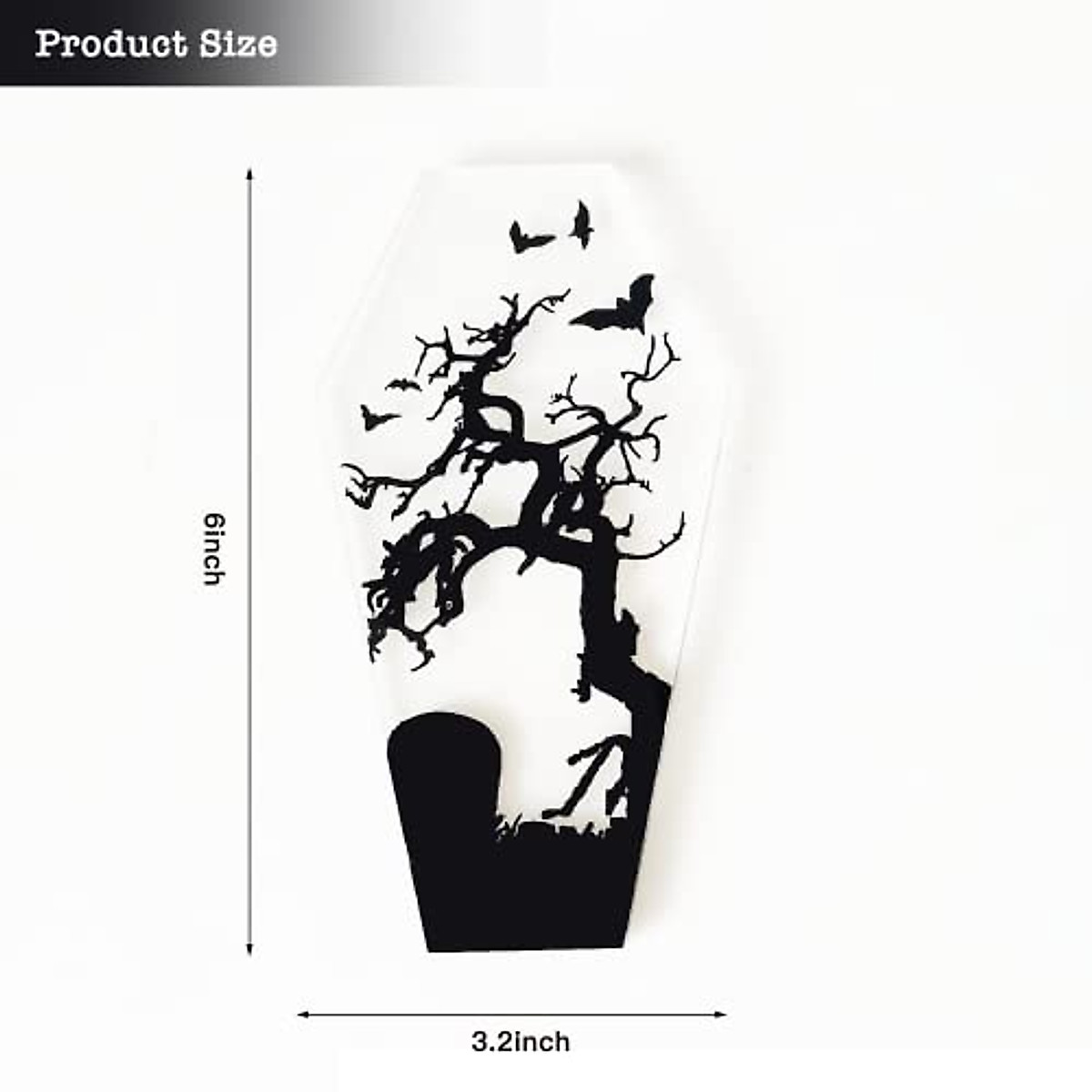 Dounai Horror Bookmarks, Bats Dead Tree Coffin Bookmark Goth Gothic Halloween Horror Creepy Oddities (2PCS) (C)