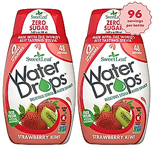 SweetLeaf Water Drops - Strawberry Kiwi Water Enhancer, Sugar Free Sweet Leaf Stevia Water Flavoring Drops, 1.62 Oz Ea (Pack of 2)