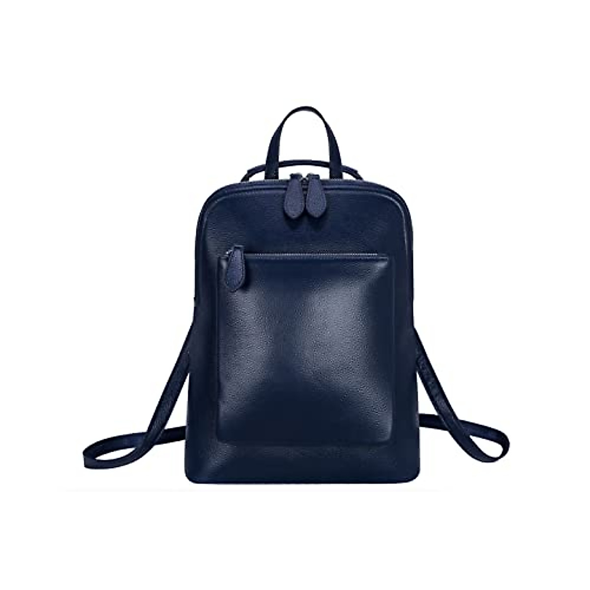HESHE Leather Backpack Purse Small Back Pack for Women Backpacks Organizer Anti-Theft Daypacks for Travelling Casual Bags Zipper Closure(Navy Blue-Genuine Leather)