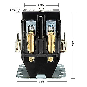 2 Pole AC Contactor, Generic Heavy Duty 40Amp 24V Coil Air Conditioner Contactor Condenser Compressor Contactor, Definite Purpose Contactor