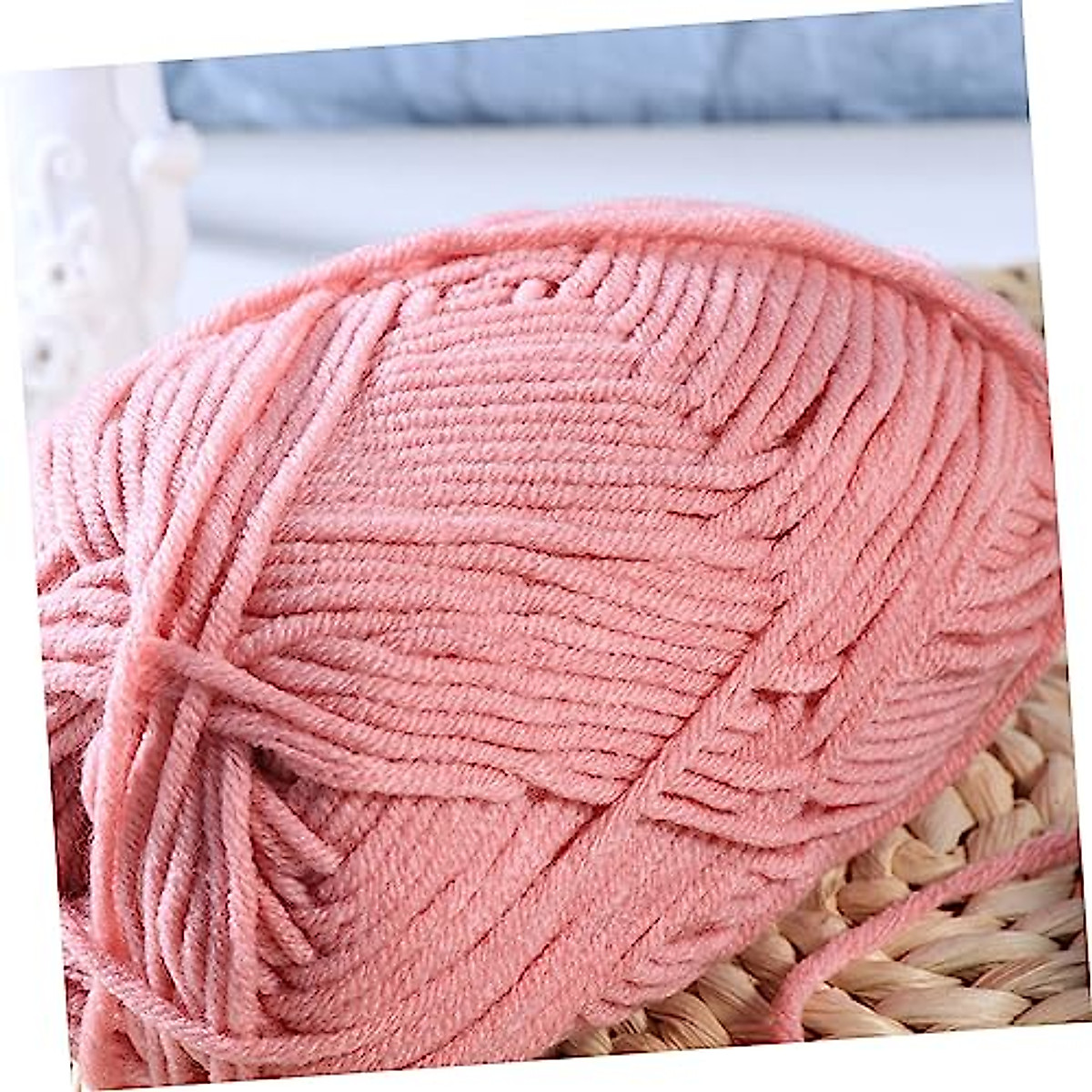 Wool Yarn 10 Rolls Milk Cotton Yarn Knitting Wool Chunky Yarn Wool Knitting Crochet Yarn Weaving Yarn Knitting Yarn DIY Yarn Pink Doll Coarse Wool DIY Soft Milk Cotton Crochet Yarn