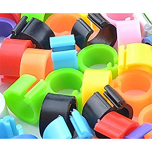 ( Pack of 100 Pcs ) ，Bird Rings Multicolor Colorful Leg Bands for Pigeon Parrot Finch Canary Hatch Chicks Bantam Poultry Bayonet Rings ，8mm inside diameter