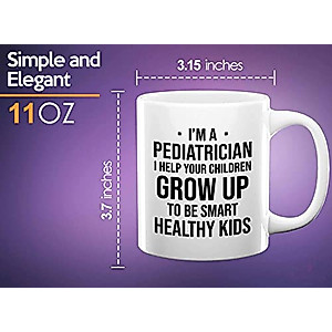 Flairy Land Pediatrician Coffee Mug 11oz White - Grow Up Smart - Physician Tiny Human Doctor Pediatric Nurse Funny Children Kids Pediatric Appreciation