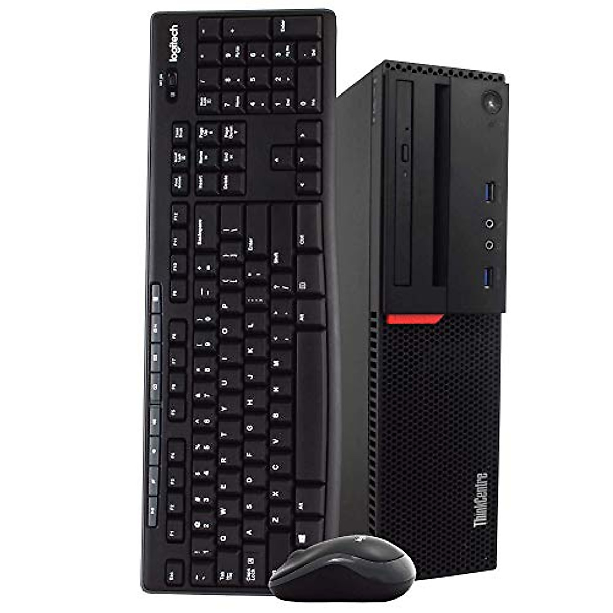 Lenovo ThinkCentre M900 PC Desktop Computer - Intel i5-6500 3.20GHz, 16GB RAM, 1TB HDD, Windows 10 Pro, New 23.6-inch FHD Monitor, Wireless Keyboard & Mouse, New 16GB Flash Drive, Wi-Fi (Renewed)