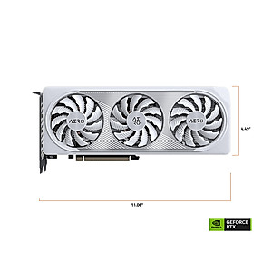 GIGABYTE GeForce RTX 4060 AERO OC 8G Graphics Card, 3X WINDFORCE Fans, 8GB 128-bit GDDR6, GV-N4060AERO OC-8GD Video Card