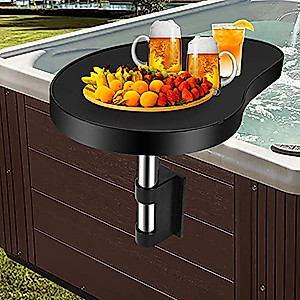 wuyule Spa Caddy Side Table Tray Hot Tub Table Tray 360° Rotation Design Spa Tray Cup Holder for Hot Tub