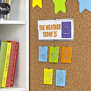 Astrobrights 7-Piece Daily Weather Kit, Pre-Assembled, 1 Backer Board with Magnet/6 Di-Cut Icons with Magnets, Assorted Colors (91769)