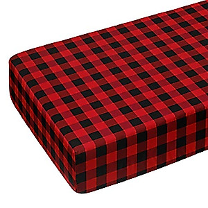 Crib Sheets for boy Girl - 100% Cotton Fitted Crib Sheet Set - Perfect for Baby Boys, Fits Standard Toddler Mattress (Buffalo Plaid)