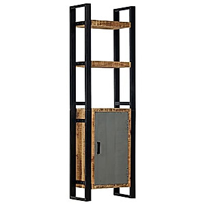 WHOPBXGAD Bookshelf,Wooden Bookcase, Open Bookcase Suitable for Home Office, Living Room and Bedroom,19.7"x11.8"x66.9" Solid Mango Wood