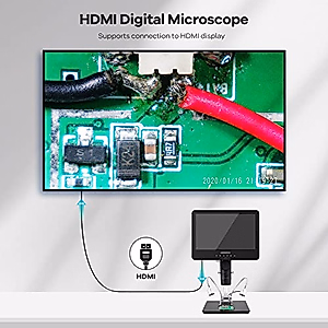 Andonstar AD249S-M 10.1 Inch HDMI Digital Microscope 2000x for Adults, 3 Lens 2160P UHD Video Record, Soldering Microscope, Coin Microscope, Biological Microscope Kit with 32G Card, Windows Compatible