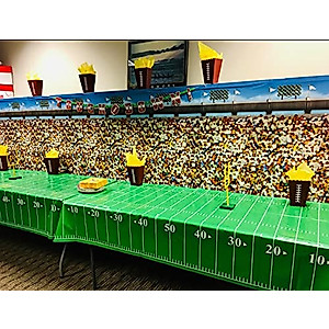 4 Pack Football Touchdown Table Cover Includes 1 Touchdown Banner Games, Playoffs, Birthdays, Tailgate, Baby Shower, Football Theme Party Supplies