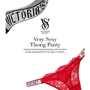 Victoria's Secret Very Sexy Lace Thong Women's Underwear, Panties for Women, Black, M