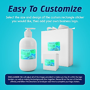 100 Rectangle Square Custom Vinyl Stickers - Label Stickers for Small Business Logo - Personalized Logo Labels for Handmade, Packaging, Bottle, Jars, Candle, Brand Stickers (Apple Green, 3x2)