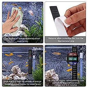 Dbgogo Brewing Aquarium Thermometer Strip, 7 PCS 39℉ to 97℉ & 4℃ to 36℃ Clear Crystal Numbers Adhesive Brewing Aquarium Temperature Sticker for Sticking on Fish Tank/Wine/Beer/Kombucha Jars Bottles