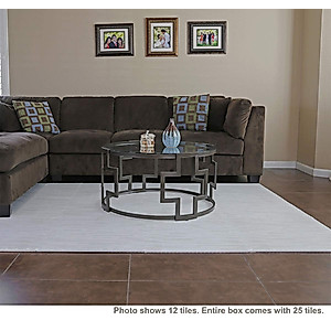 Home Aesthetics 100 Sq. Ft 3/8 Inch Thick Printed Foam Tiles Interlocking Foam Mat, 24" x 24", 25 pcs, White Wood Grain Style Protective Flooring, for Home, Gym Exercise or Trade Show