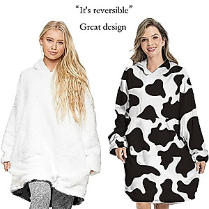 Darrenvan Wearable Blanket Hoodie Adults Kids Original Printing Winter Sweatshirt Oversized Cozy Flannel Warm Sherpa Hooded Idea