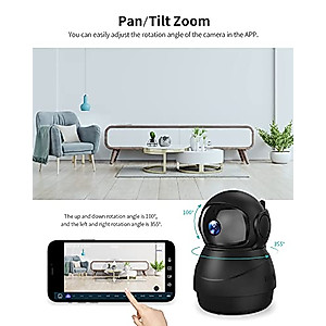 WiFi Camera for Home Surveillance, Baby Monitor with Motion Tracking, Pet Camera with Phone App 2 Way Audo/Night Vision