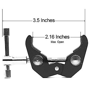 SLOW DOLPHIN Photography Super Clamp w/1/4'' and 3/8'' Thread Clip for DSLR,Cameras, Light Stand , Rods,Lights, Umbrellas, Hooks, Shelves, Cross Bars (2PCS)