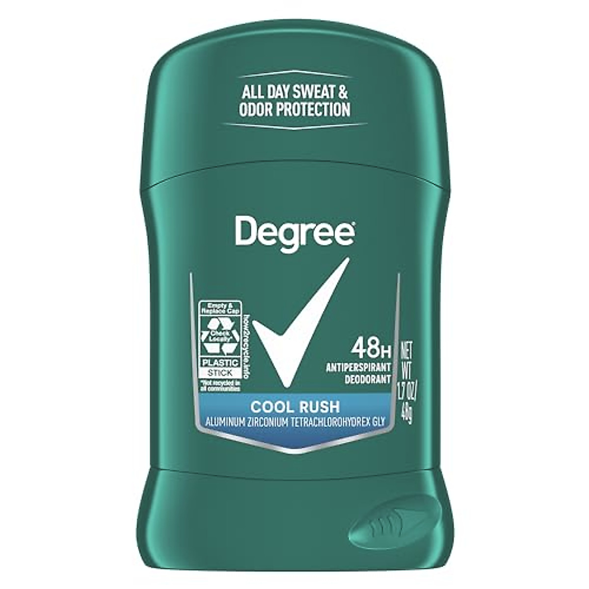 Degree Men Original Protection Antiperspirant Deodorant Cool Rush Pack of 12 48-Hour Sweat & Odor Protection Antiperspirant For Men 1.7 oz
