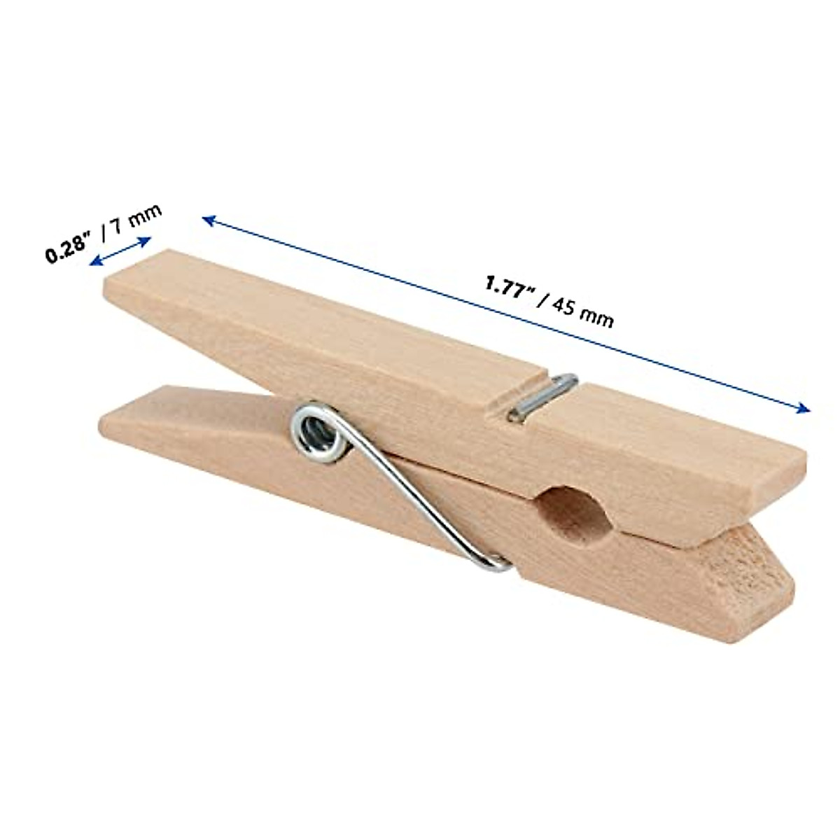 MANCHAP 200 Pack Natural Wooden Clothespins, Small Clothes Pins Wooden Clothes Pegs, Wood Clothing Pins Wooden Clips for Clothes, Photos, Crafts Display, 1.7 Inch Long