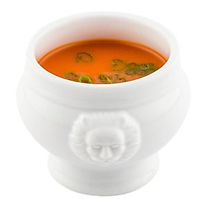 Restaurantware 6 Ounce Porcelain Bowls 10 Lion Head Design Porcelain Small Bowls - Microwave-Safe Oven-Safe White Porcelain White Bowls Chip-Resistant Round