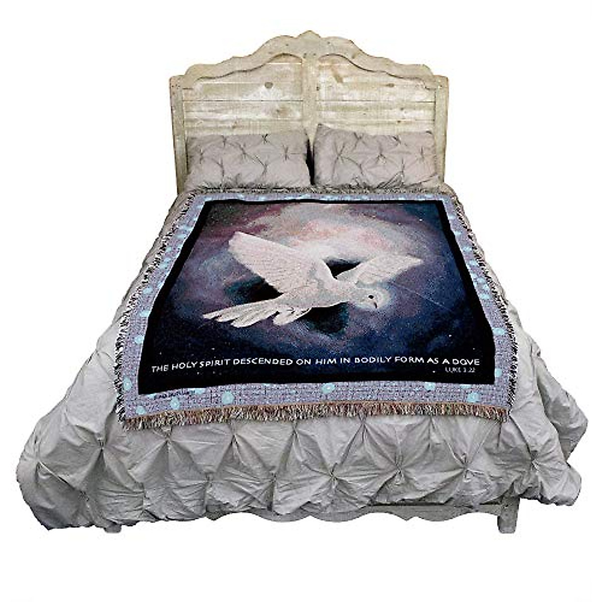 Pure Country Weavers The Holy Spirit Descended on Him Blanket by Stephen Sawyer - Scriptures - Luke 3:22 - Religious Gift Tapestry Throw Woven from Cotton - Made in The USA (72x54)