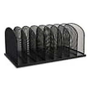 Scranton & Co Black Mesh Desk Organizer with 8 Upright Sections