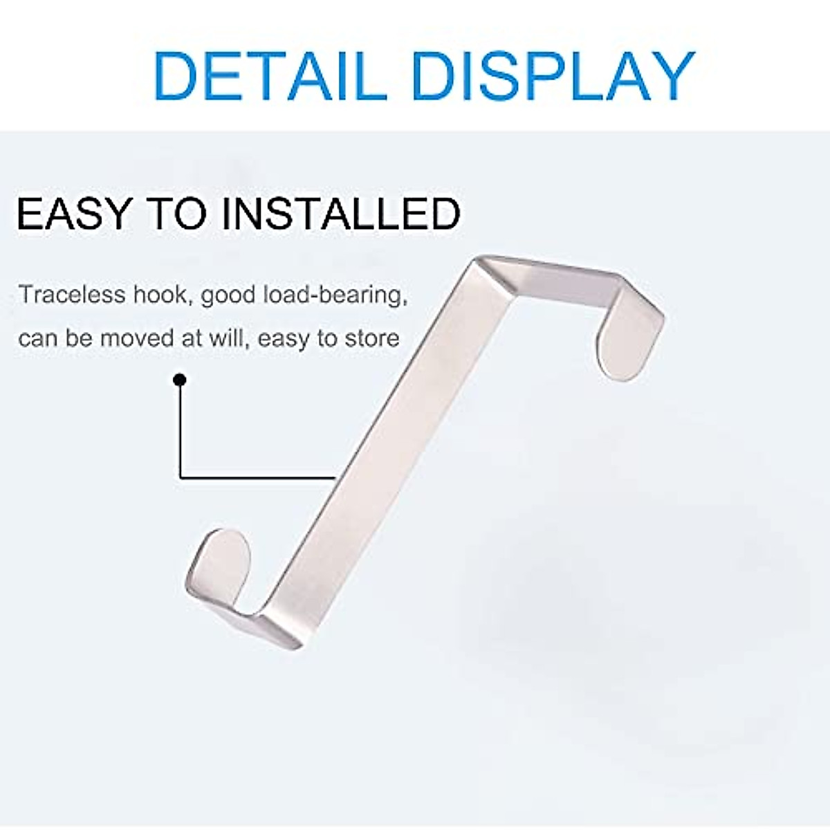 6 Pieces Stainless Steel Single Hook Baseball Caps Rack for Door Mounted Waterproof Stick on Hooks Strong & Durable Towel Rack Organizer Holder Racks