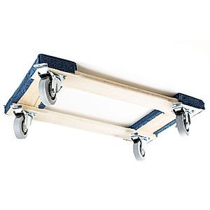 Troy Safety Movers Dolly with Soft Non-Marking TPR Wheels (4-Inch Wheels w/Brakes, Blue)