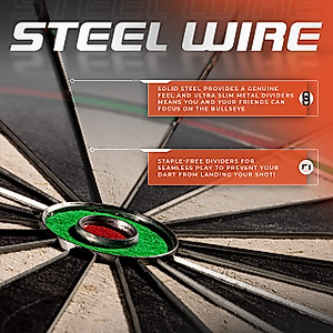 Franklin Sports Official Dartboard - Professional Regulation Size 18 inch Bristle Self Healing Dartboard - Metal Number Ring - Steel Tip Darts Dartboard,Black