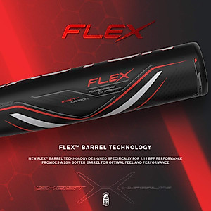 Easton Ghost X Hyperlite -12 (2 3/4") USSSA Senior League Baseball Bat | 2019 | 1 Piece Composite | EXACT Carbon | Speed End Cap | Lizard Skin Grip