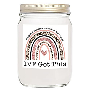 YouNique Designs Fertility Candle, 7 Ounces, IVF Gifts for Women, Infertility Gifts for Women, Encouragement Gifts for Women, White All Natural Soy Vegan Aromatherapy Candles (Lavender & Vanilla)