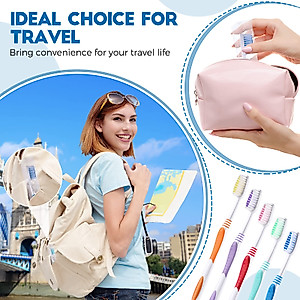 Newtay 100 Pieces Individually Wrapped Toothbrushes Manual Disposable Travel Toothbrush Medium Soft Bristle Tooth Brush Travel Toothbrushes for Hotel, Guest, Adults, Kids, Multi Color