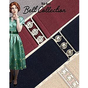 Ro Rox Retro Vintage Belt | Elastic Belt Women's Accessories | 50s Nurse Belt | Waist Belt For Women & Ladies