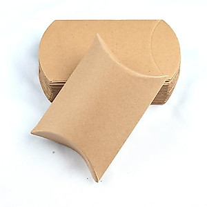 MODADA Gift Bags Pillow Candy Box Kraft Paper Christmas Gift Packaging Boxes Candy Bags Wedding Favors Birthday Party Decorations (Color : Kraft, Size : 20Pcs)