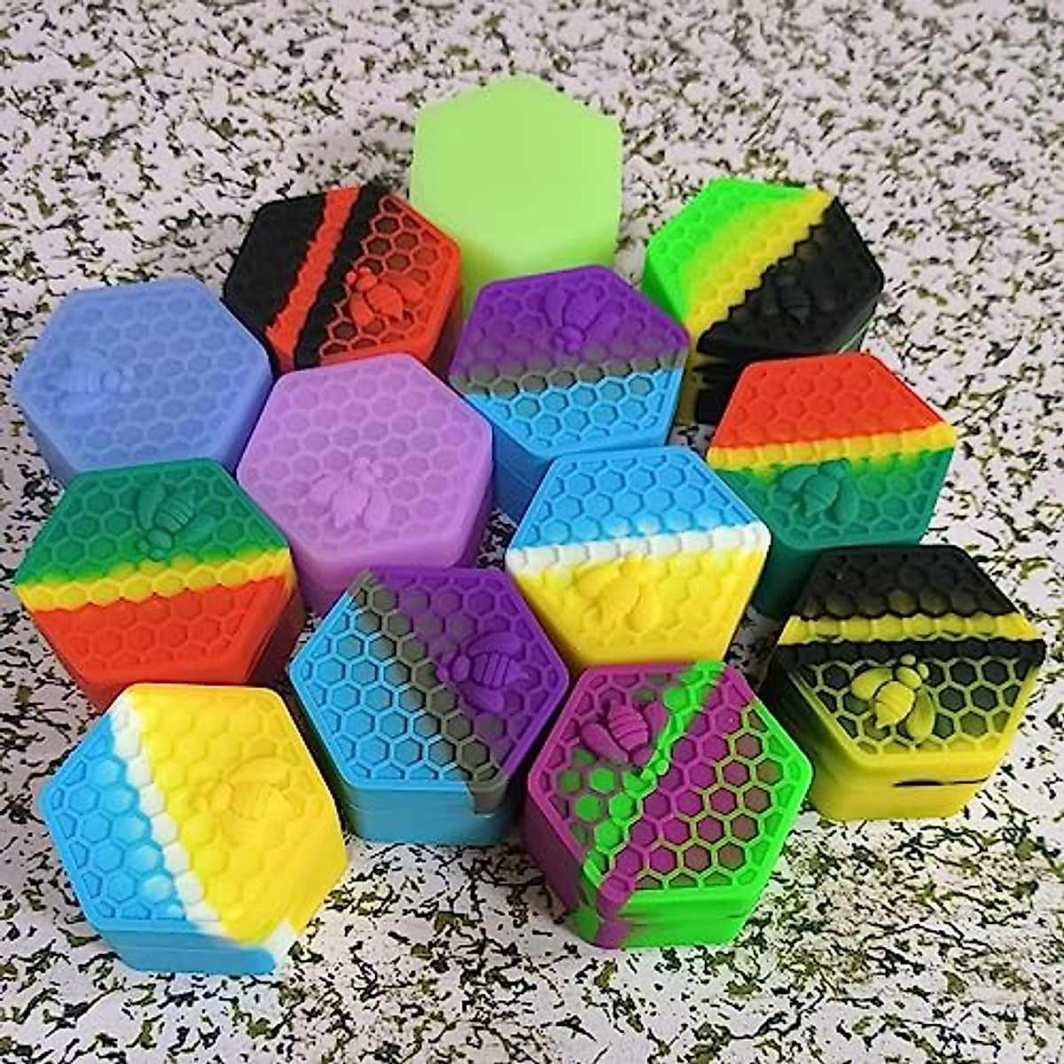 KUVIS 26ml Hexagon Silicone Containers Food Storage Jars Non-stick Multi-use Box (15)