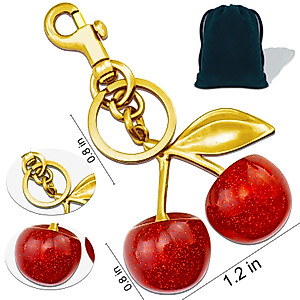 Cherry Bag Charm Purse Charms Keychain- Car Cherry Accessories keychian Gifts for Women Christmas Valentine Bag Gifts For Women
