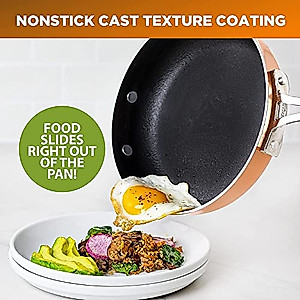 Gotham Steel Stackable Pots and Pans Stackmaster 10 Piece Cookware Set with Ultra Nonstick Cast Texture Ceramic Coating, Copper